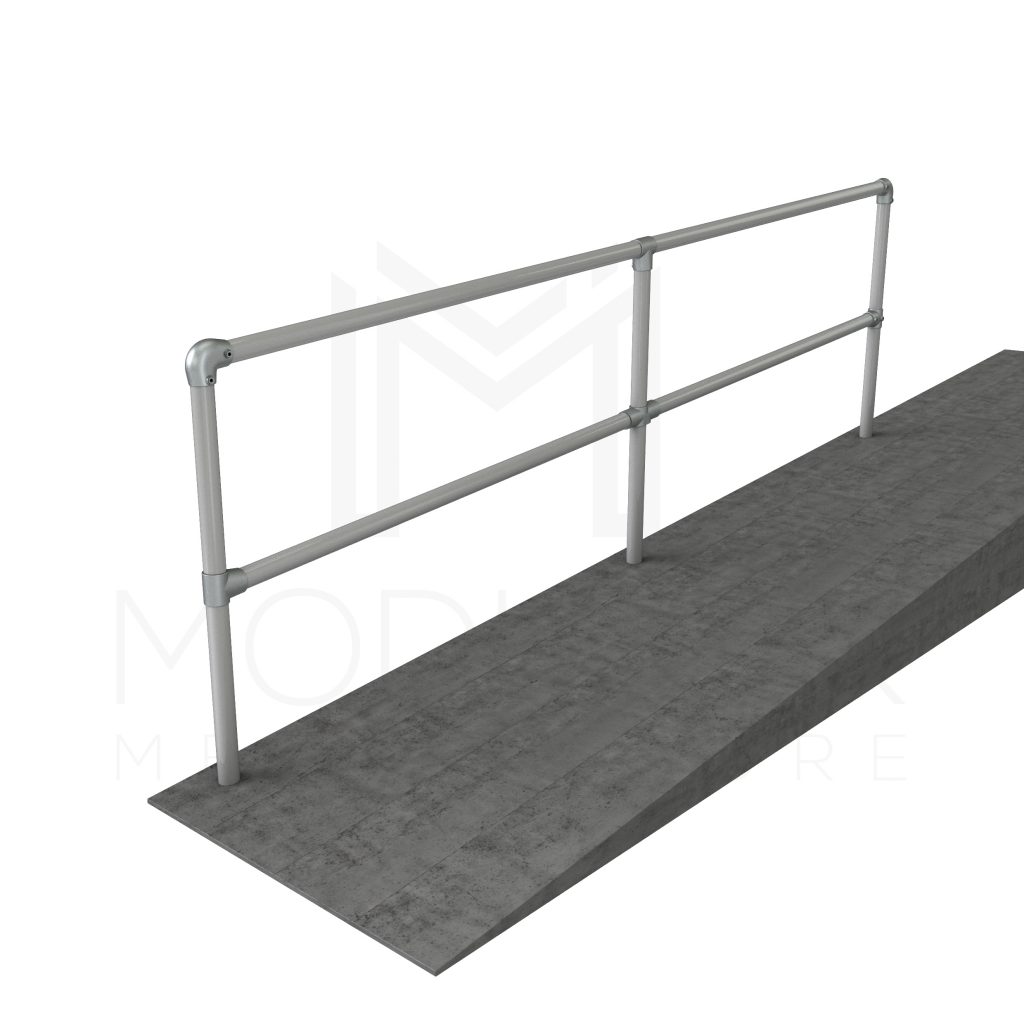 Straight run Guardrail on slope 0 to 11 degrees - Modular Metal Store
