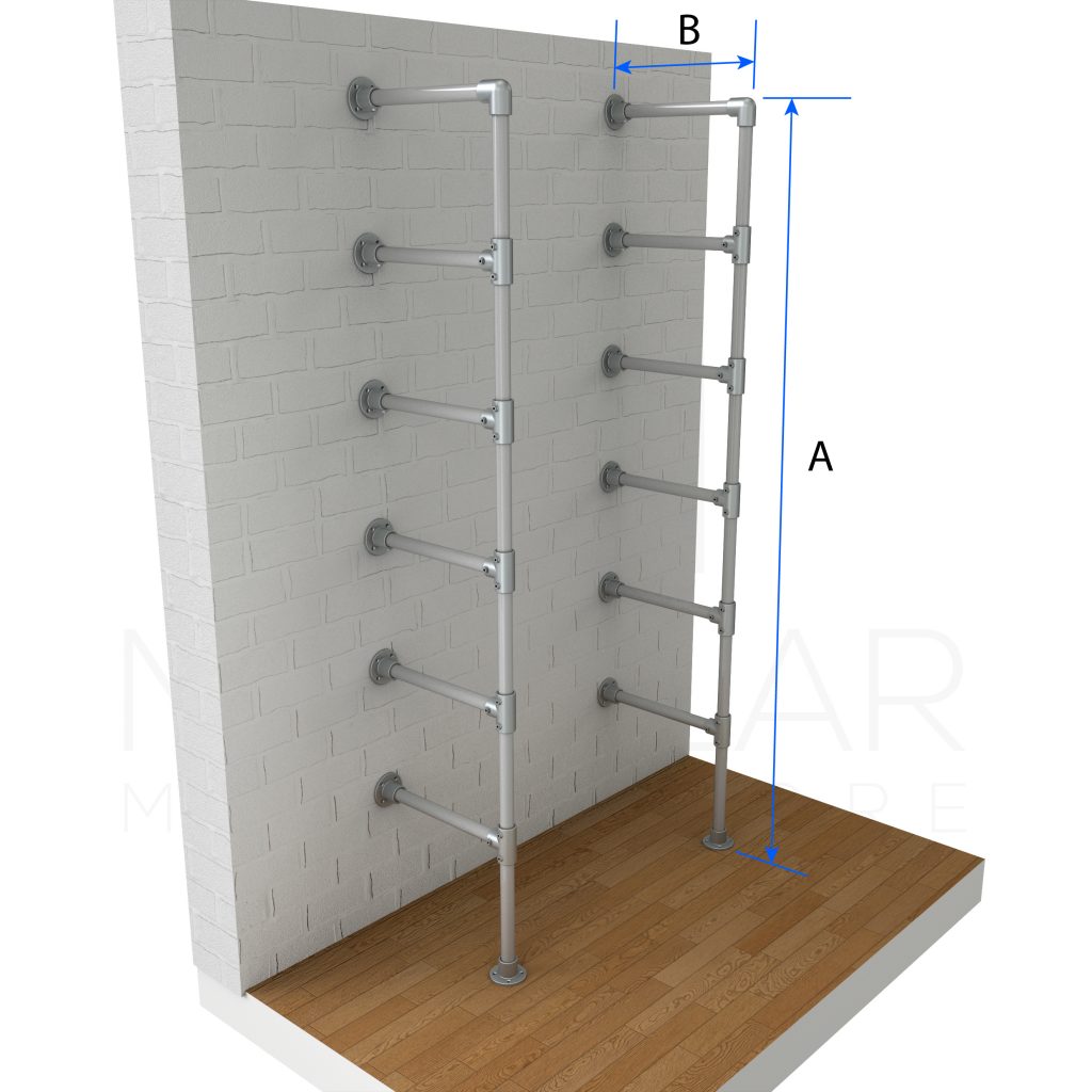 Modular Wall to floor Mounted Shelf Support - Modular Metal Store